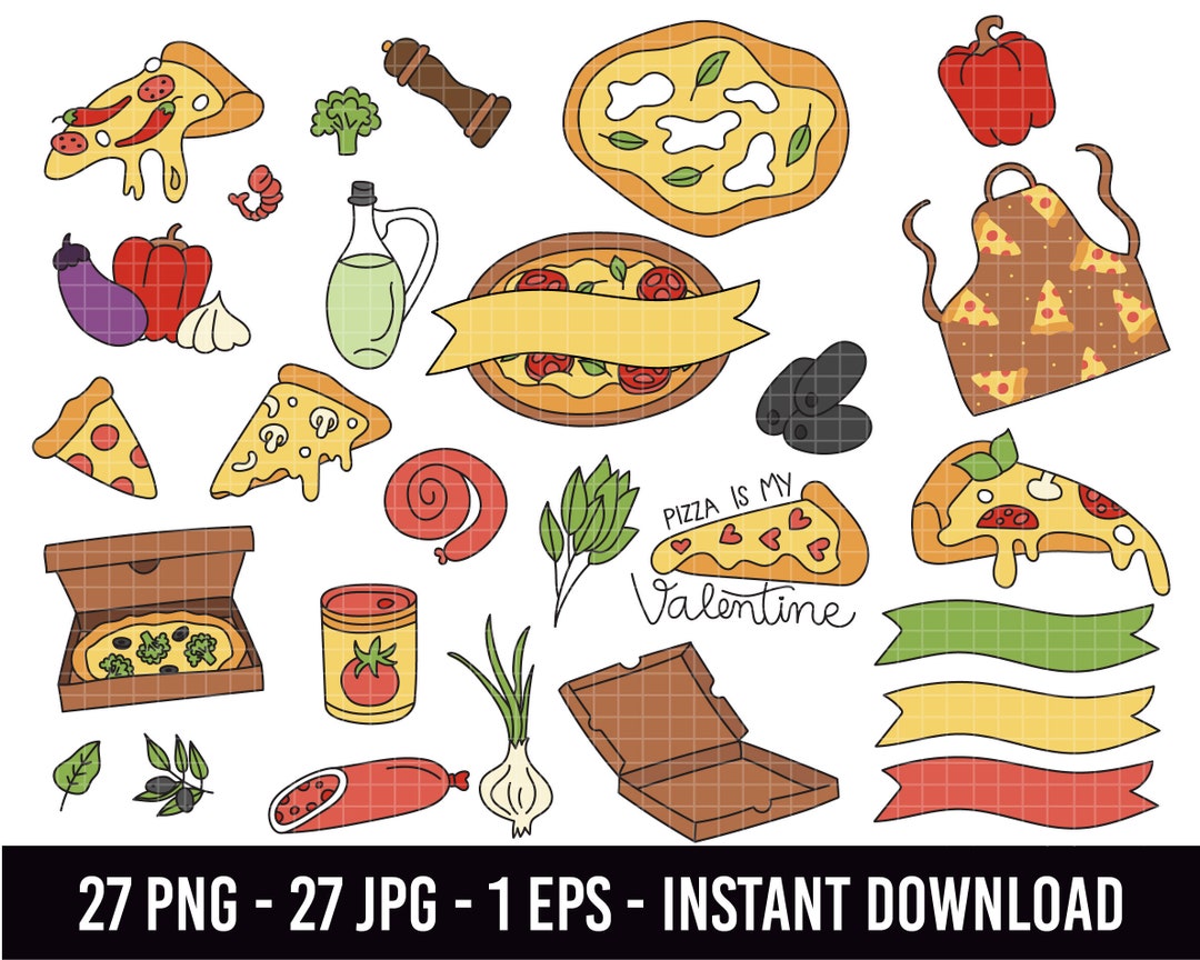 COD271 Pizza Clipart Pizza Time Clipart Love Pizza Clipart - Etsy