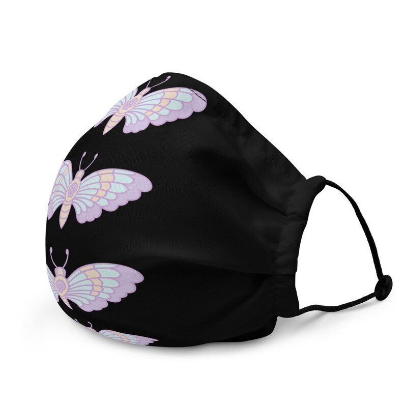 Pastel Goth Moths Face Mask, Cute Face Mask, Moths, Cute Moth Face ...
