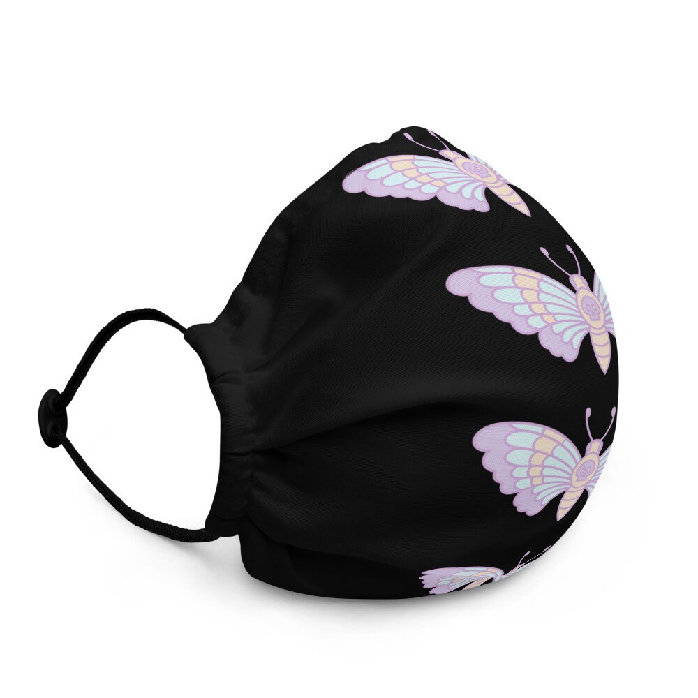 Pastel Goth Moths Face Mask, Cute Face Mask, Moths, Cute Moth Face ...