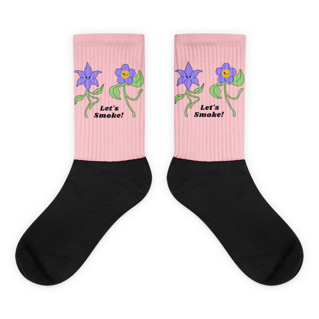 Let's Smoke Marijuana Weed 420 Stoner Flower Adult Unisex Tube Socks ...