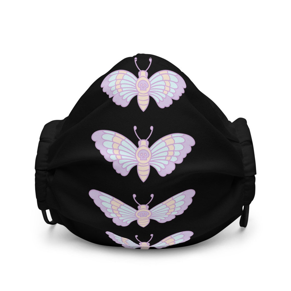 Pastel Goth Moths Face Mask, Cute Face Mask, Moths, Cute Moth Face ...