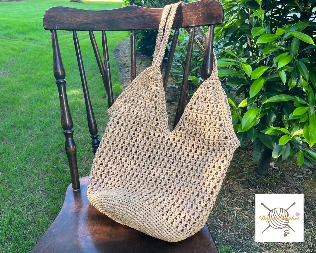 Crochet PDF Raffia Shoulder Big Bag - Etsy