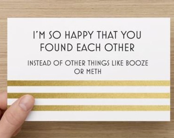 Funny Wedding Card BOOZE METH Perfect for Anniversary or Engagement ...
