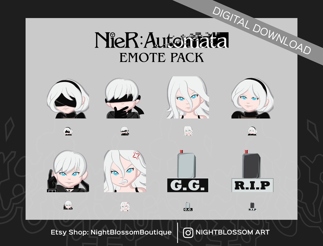 Nier Automata Emotes Twitch Emotes Discord Emotes Twitch Discord 2b A2 ...