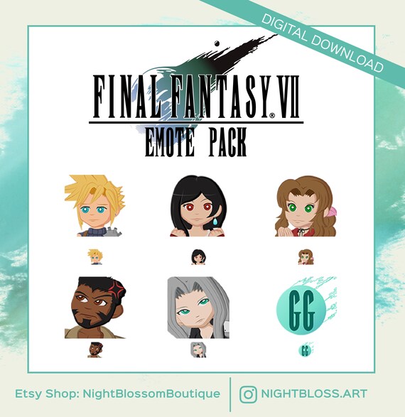 Final Fantasy VII Emotes Twitch Emotes Discord Emotes Final | Etsy