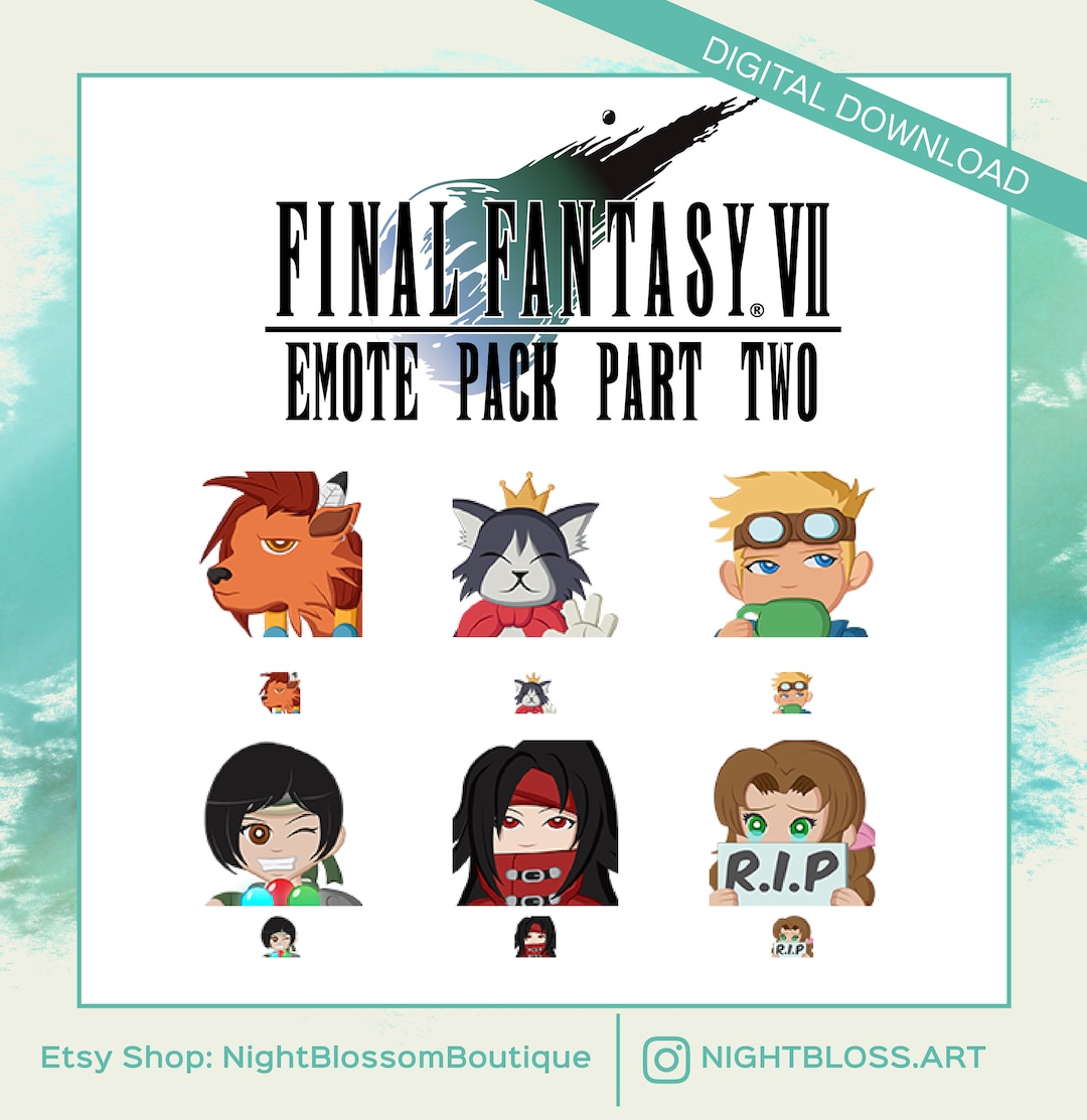Final Fantasy VII Emotes Twitch Emotes Discord Emotes Video Games ...