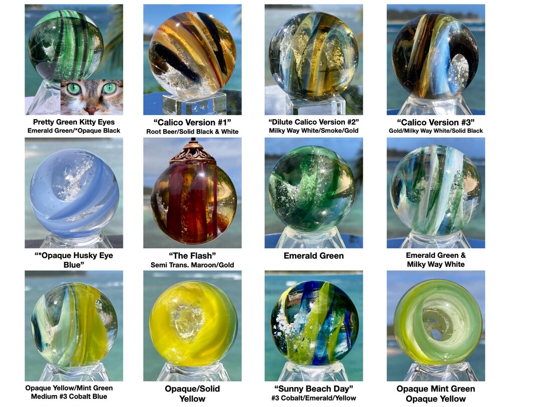 Sun Catcher COLOR CHARTS for Cremated Ashes in Glass (6 Different Color ...