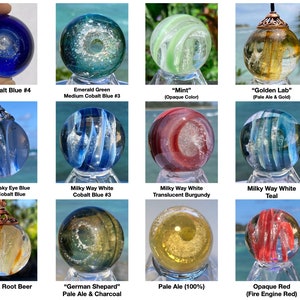Sun Catcher COLOR CHARTS for Cremated Ashes in Glass 6 Different Color ...