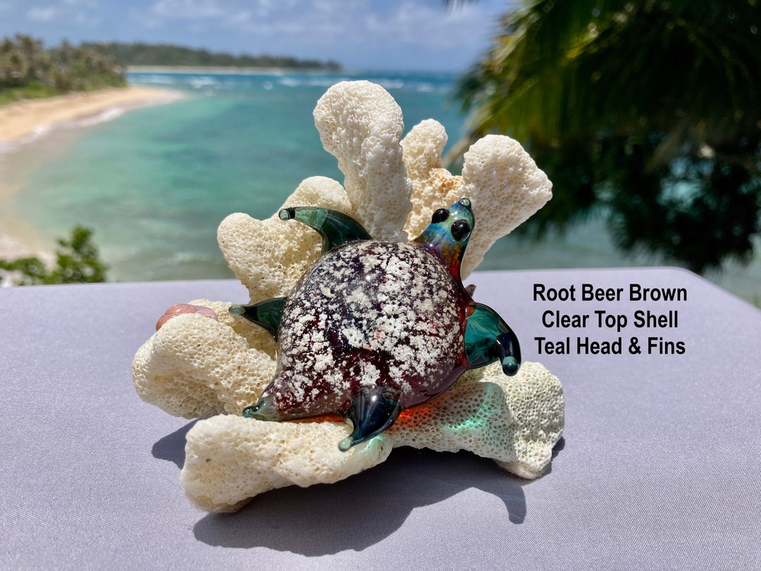 Turtle With Cremation Ashes in Glass, Custom Glass Made to Your Colors ...