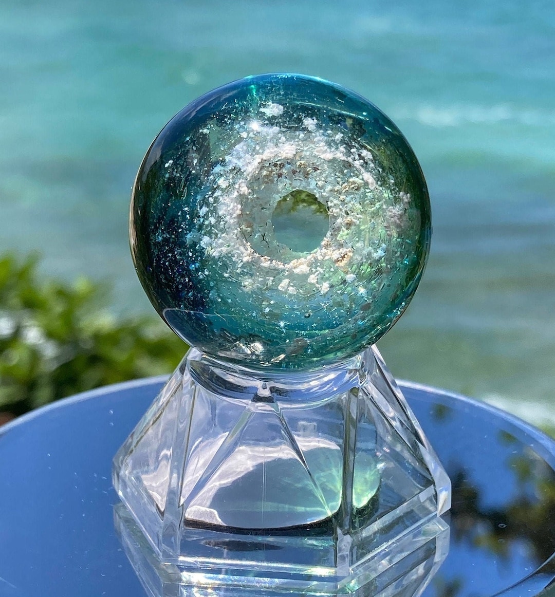 Memorial Sun Catcher, Cremation Ash in Glass (green/cobalt Blue #3 ...