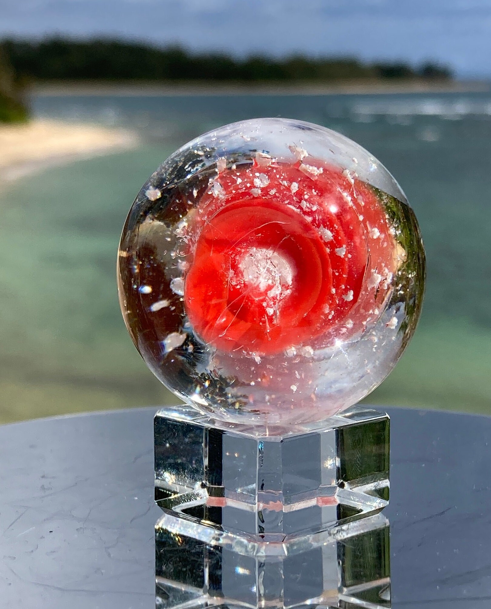 Memorial Sun Catcher, Cremation Ash in Glass, (color: Red/opaque ...