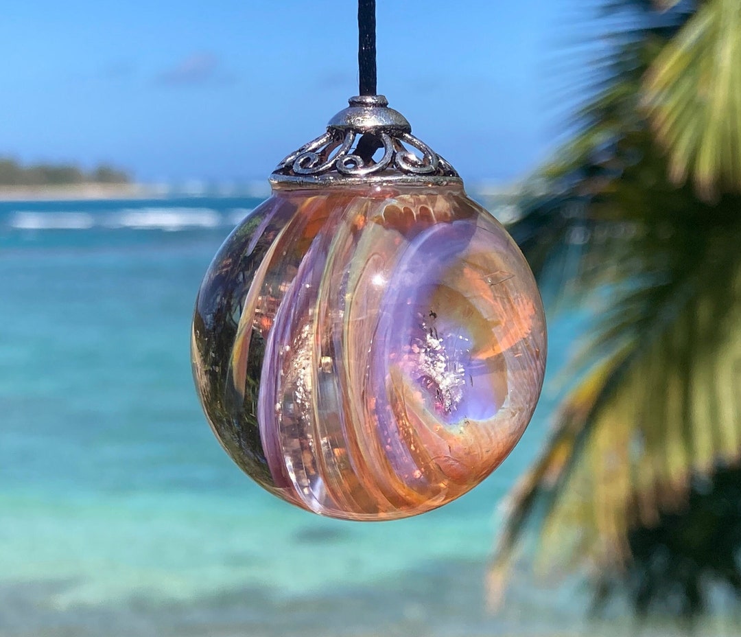 Cremated Ashes in Glass Sun Catcher (color: New Zealand Sunrise ...