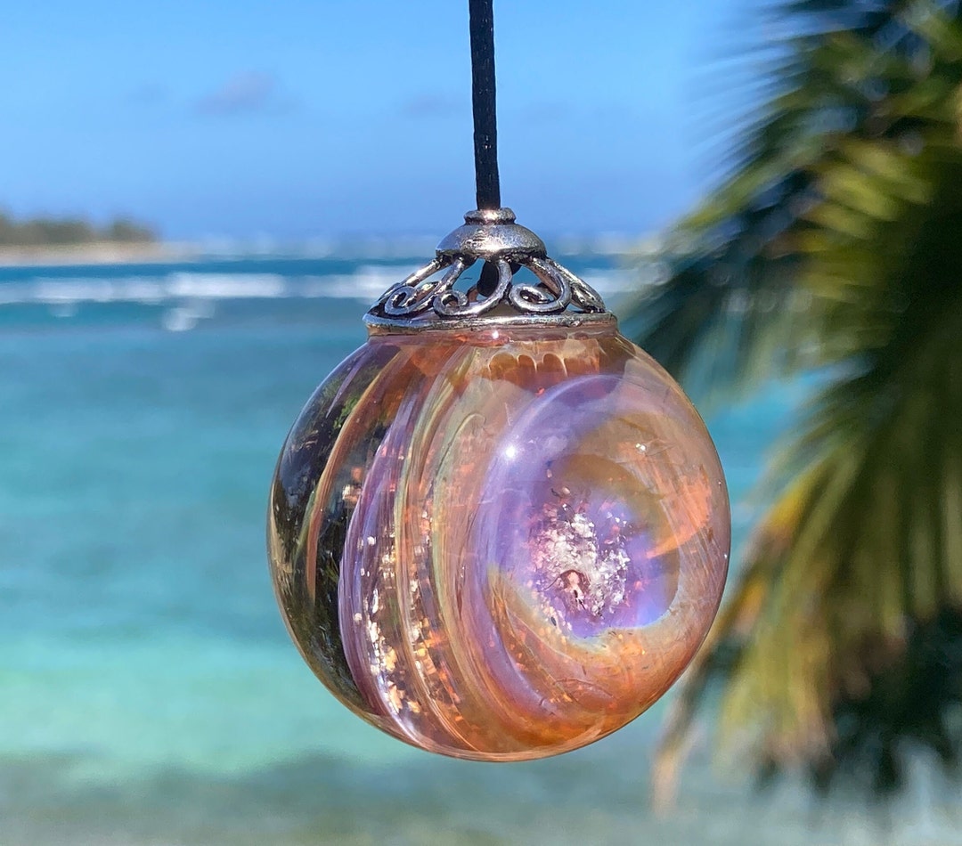 Cremated Ashes in Glass Sun Catcher (color: New Zealand Sunrise ...