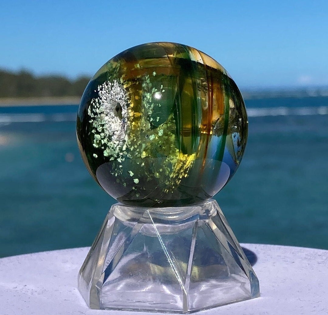 Memorial Sun Catcher, Cremation Ash in Glass, (color: Emerald Green ...