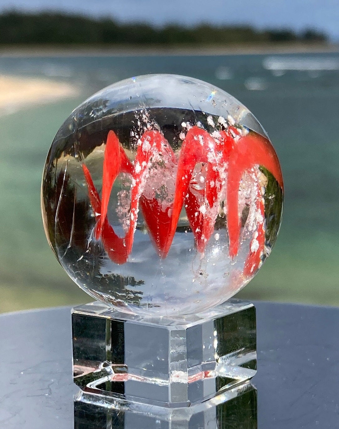 Memorial Sun Catcher, Cremation Ash in Glass, (color: Red/opaque ...