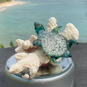 Memorial Ashes in Glass Sea Turtle Cremation Ashes. Custom Glass Made ...