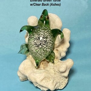 Memorial Ashes in Glass Sea Turtle Cremation Ashes. Custom Glass Made ...