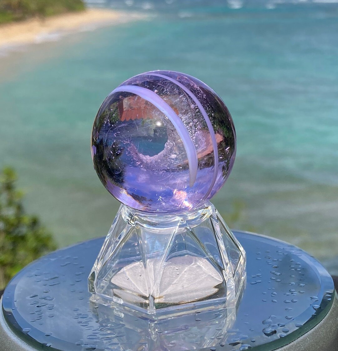 Memorial Sun Catcher, Cremation Ash in Glass (color: 2-purples) Acrylic ...