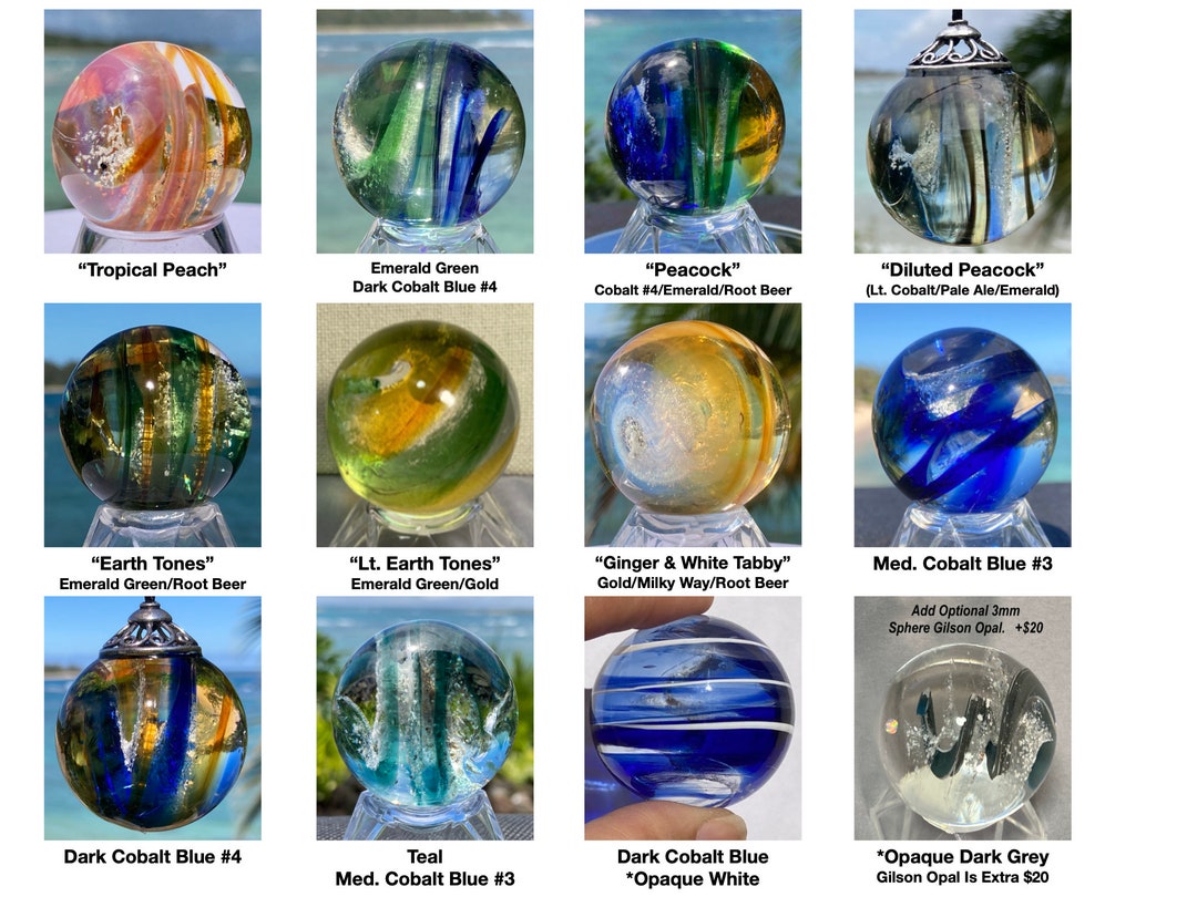 Sun Catcher COLOR CHARTS for Cremated Ashes in Glass 6 Different Color ...