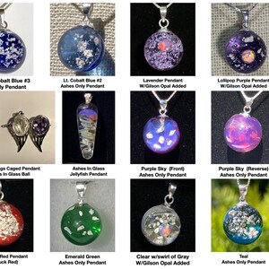 Sun Catcher COLOR CHARTS for Cremated Ashes in Glass 6 Different Color ...