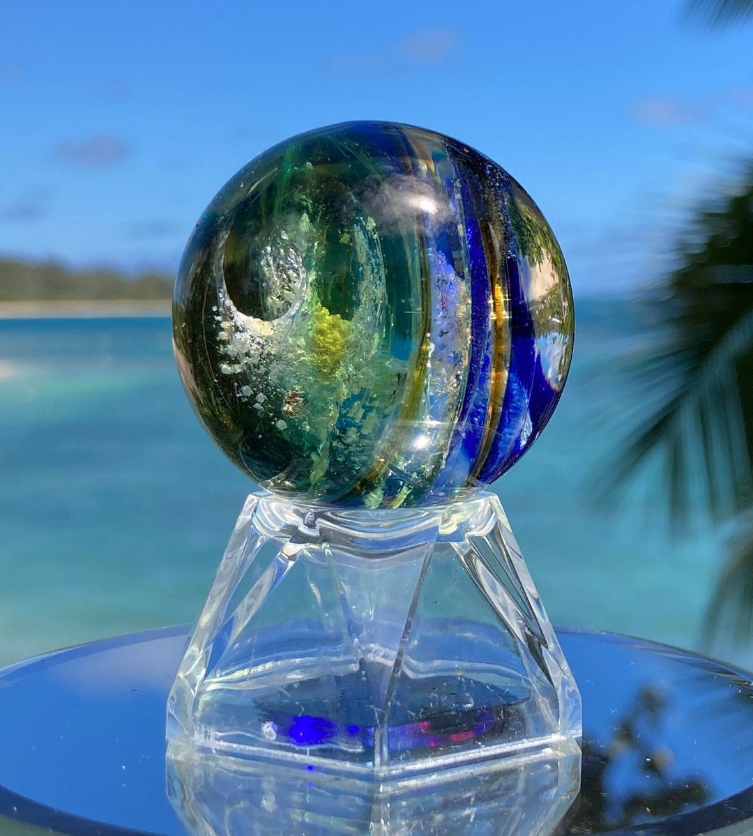 Cremated Ashes in Glass Sun Catcher (color/peacock), Acrylic Stand or ...