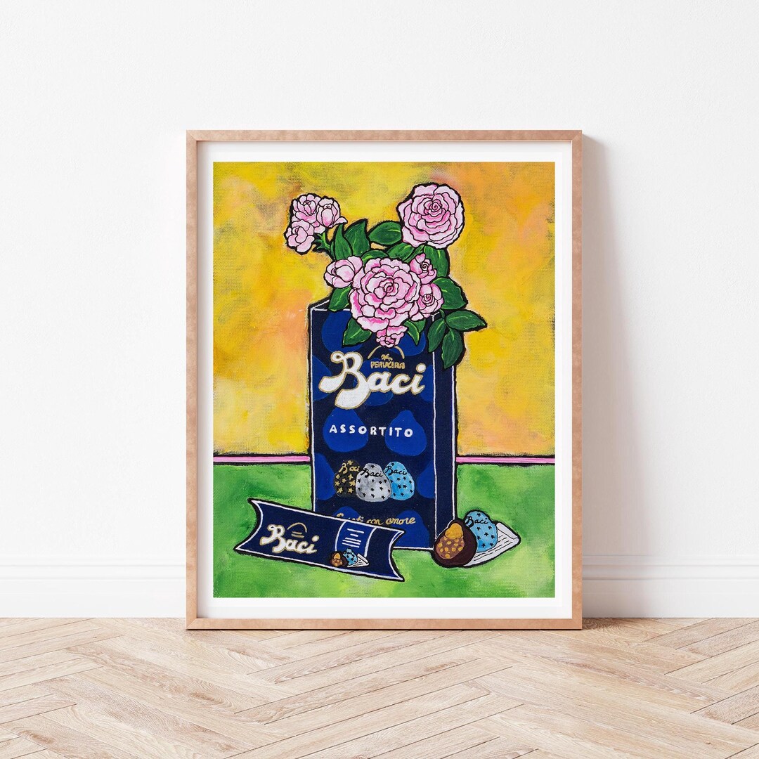 Perugina Baci Chocolate Roses Art Print, Italian Pop Art - Etsy