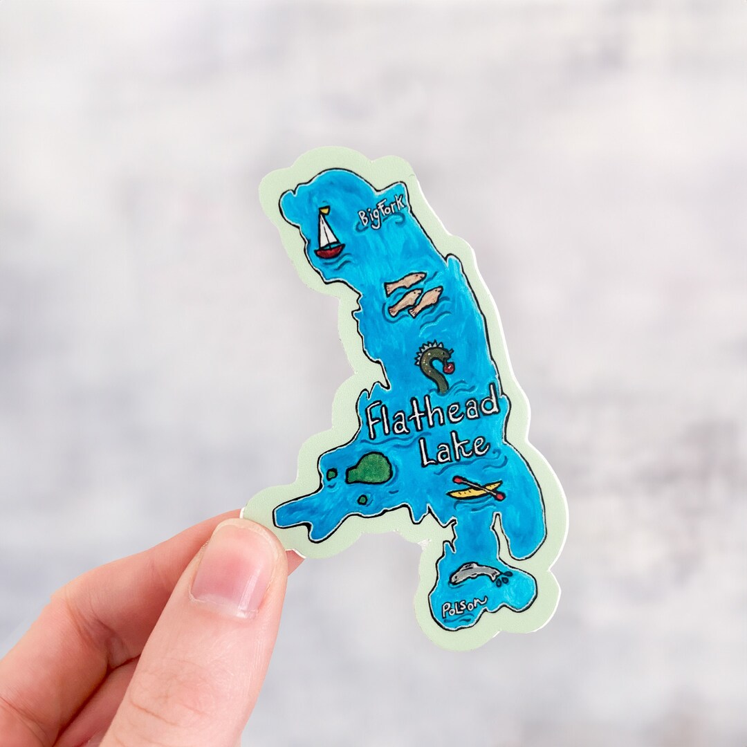 Flathead Lake Art, Montana Sticker, Montana Souvenir, Bigfork Montana ...