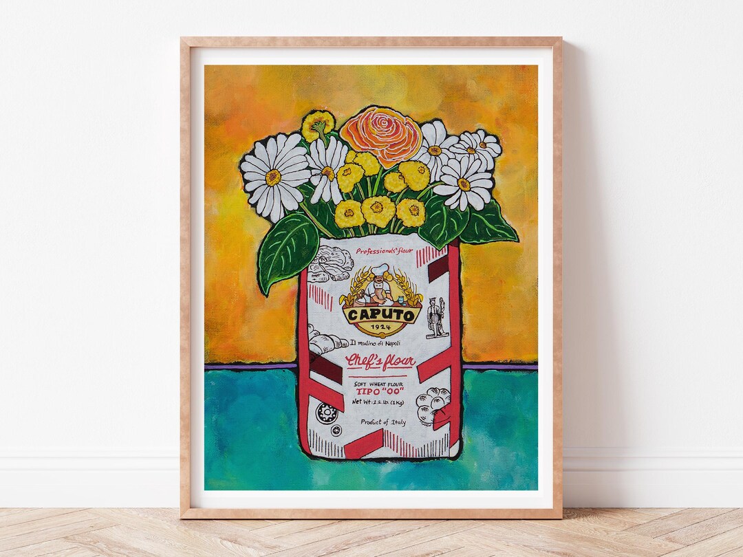 Caputo Flour Floral Art Print, Italian Kitchen Wall Decor - Etsy