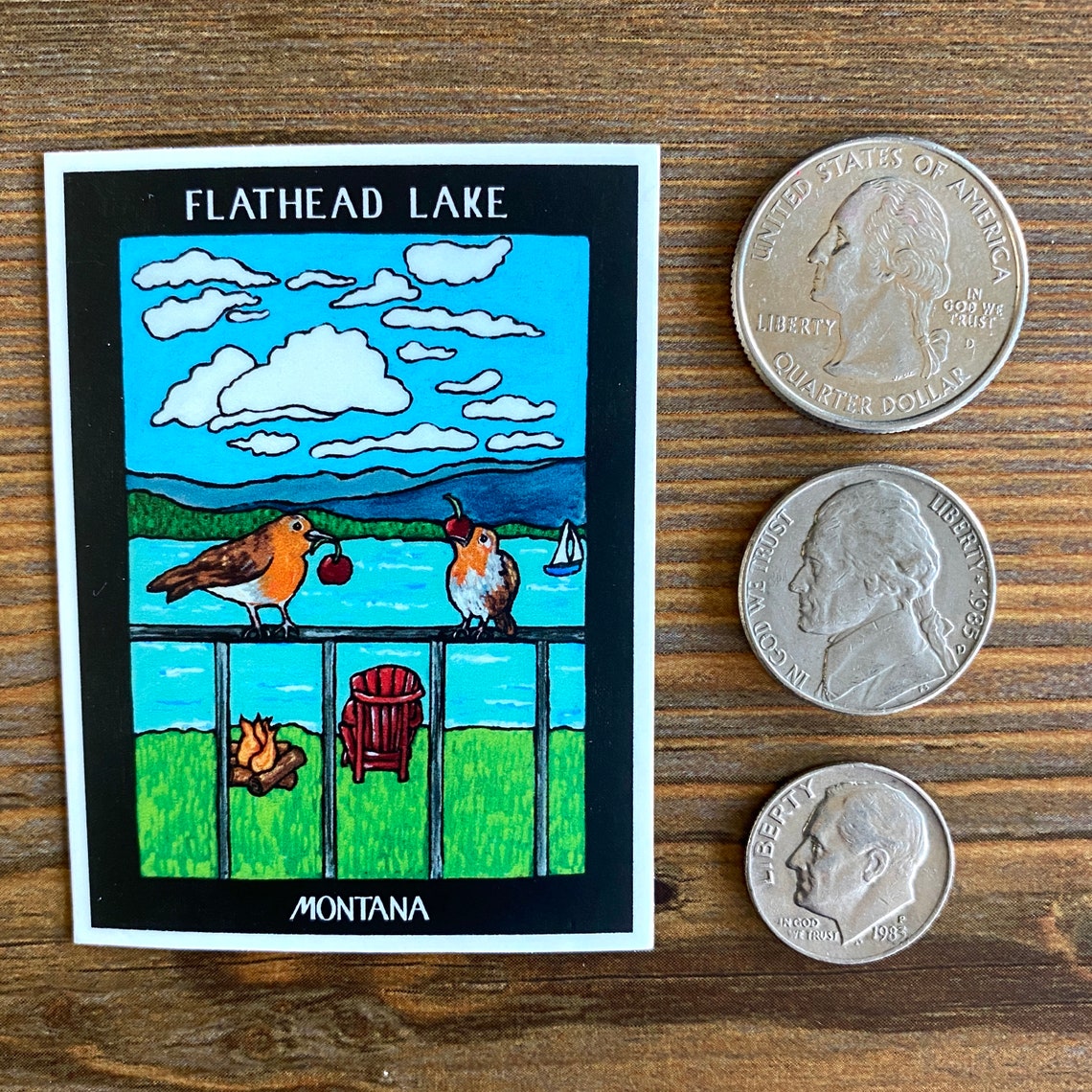 Flathead Lake Montana Sticker, Montana Gift, Flathead Cherries, Lake ...