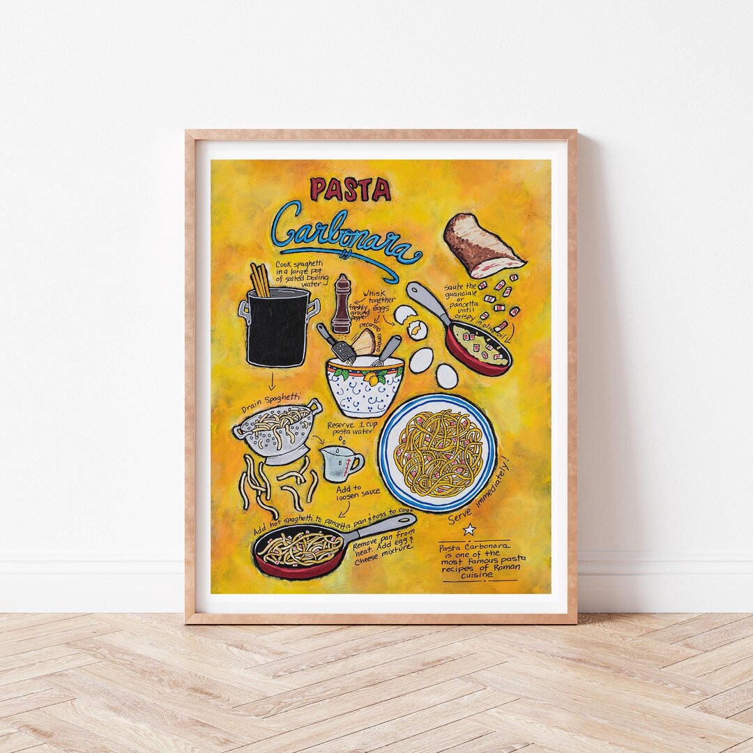 Pasta Print, Italian Mother's Day, Nonna Gifts Kitchen, Illustrated ...