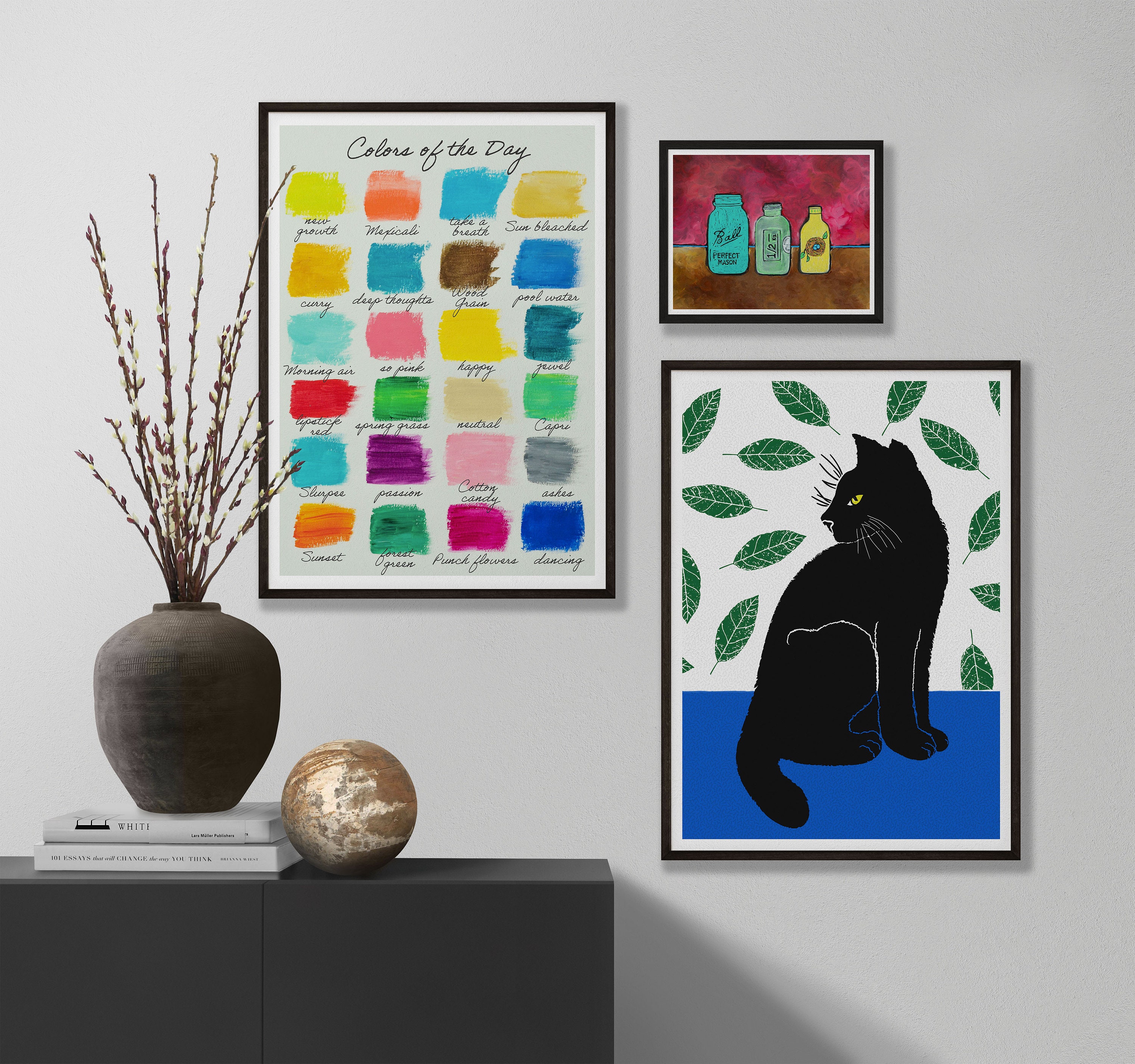 Paint Swatch Poster Multi Color Wall Print Artsy Gift Color | Etsy