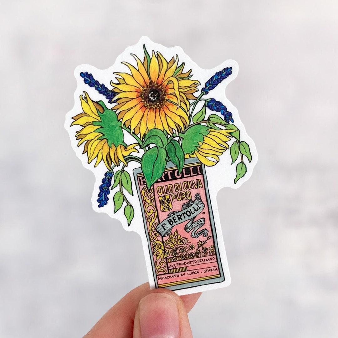 Sunflower Sticker, Italy Sticker, Gift for Italian, Olive Oil Sticker ...