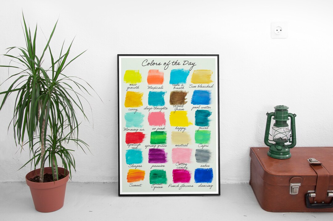 Paint Swatch Poster, Multi Color Wall Print, Artsy Gift, Color Block ...