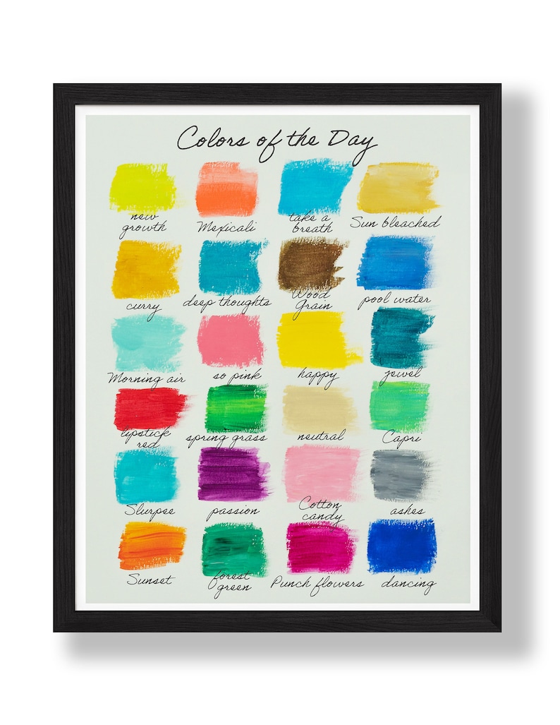 Paint Swatch Poster Multi Color Wall Print Artsy Gift Color - Etsy