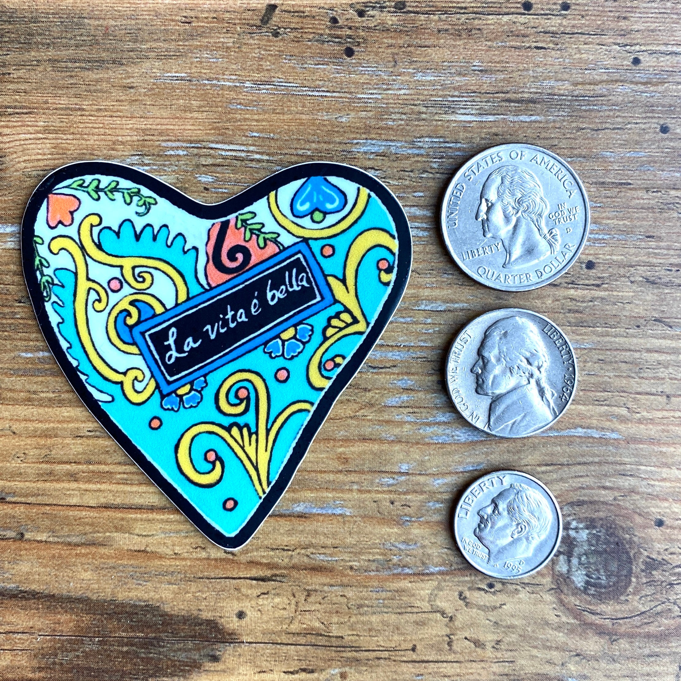 Italian Sticker Heart Sticker for Water Bottle Italy - Etsy