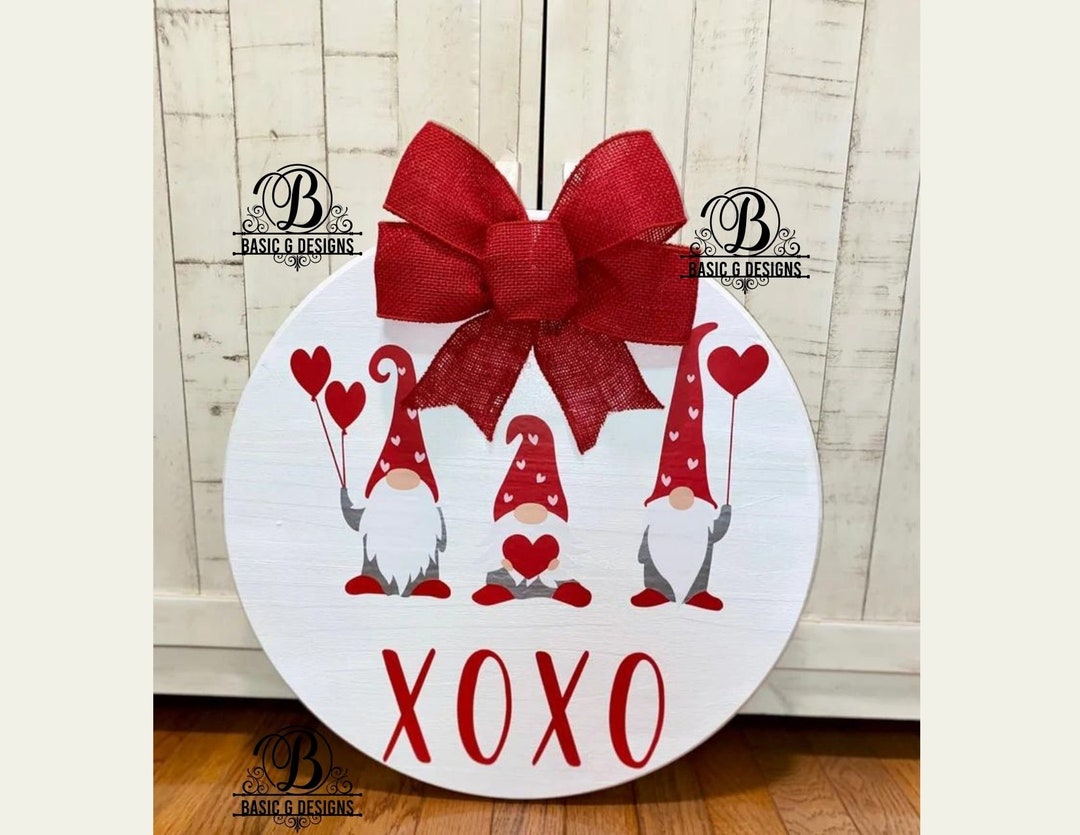 Gnome Valentines Day Themed Door Sign, Valentine Door Hanger, Love Door ...