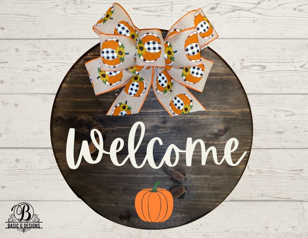 Fall Door Sign, Fall Welcome Sign, Fall Door Hanger, Farmhouse Front ...