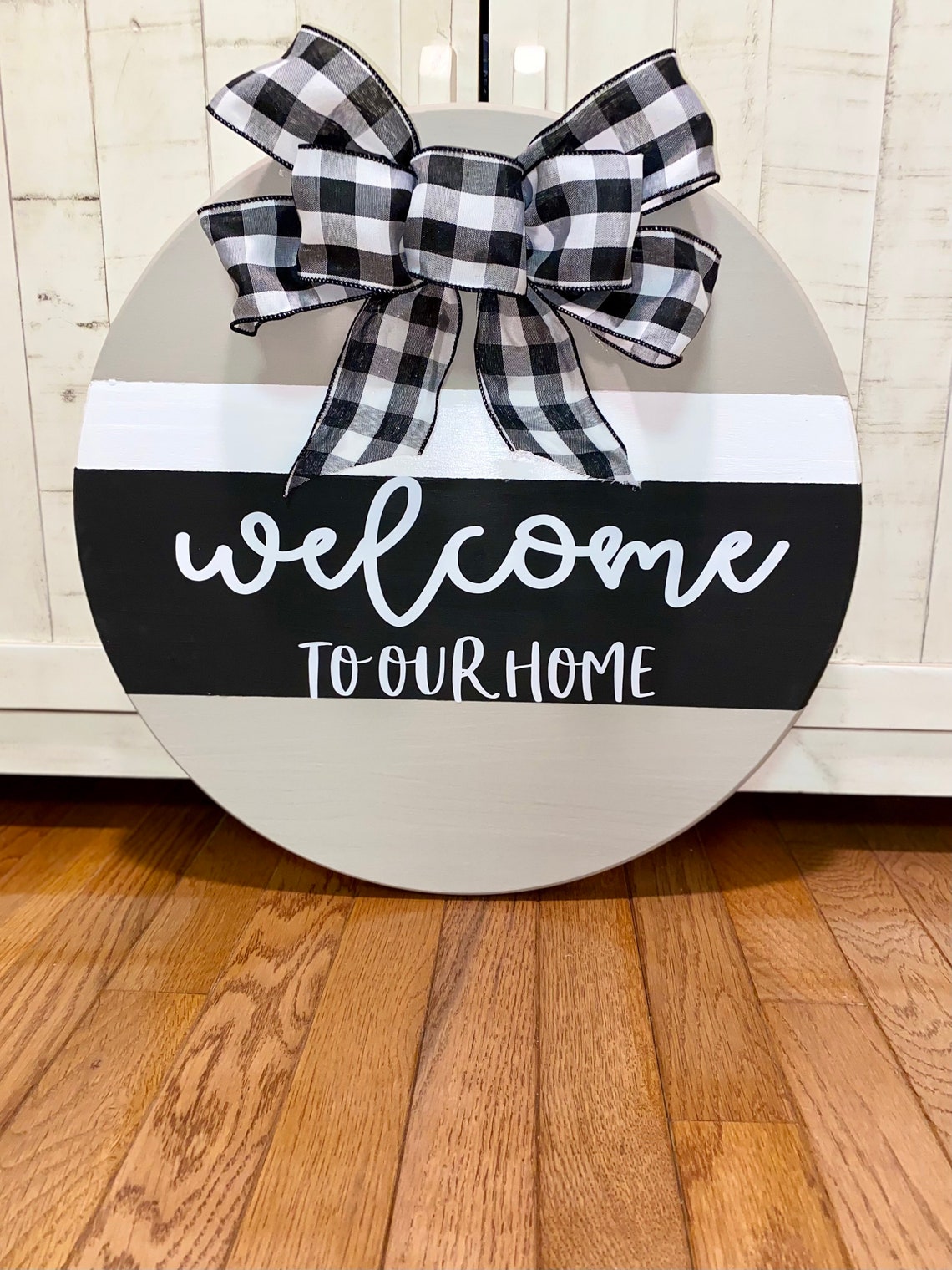 Welcome Door Sign Buffalo Check Door Hanger Farmhouse Door - Etsy