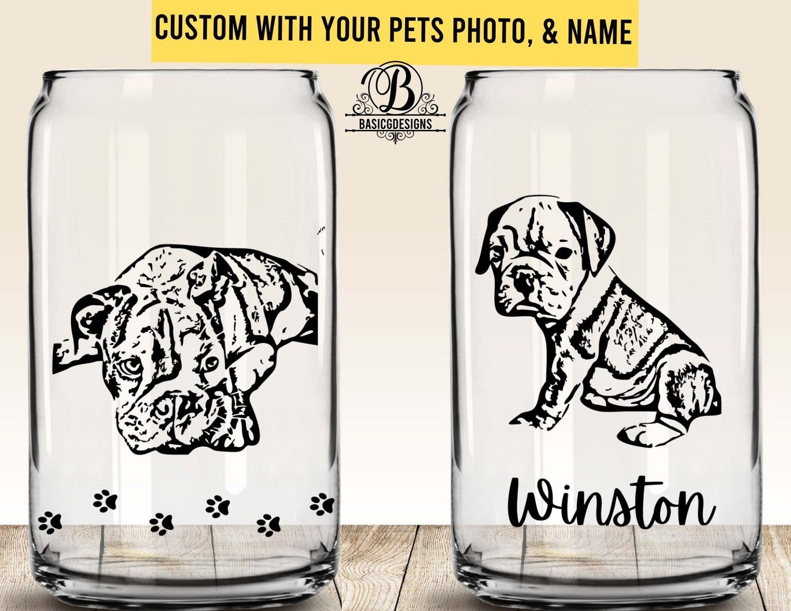 Pet Photo Beer Can Glass Pet Photo Personalized Dog Photo - Etsy
