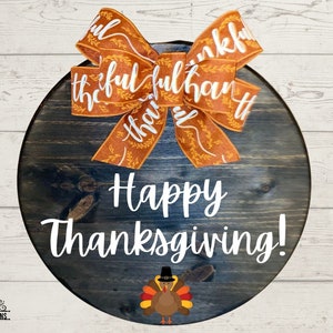 Thanksgiving Door Sign, Happy Thanksgiving Fall Door Hanger, Farmhouse ...