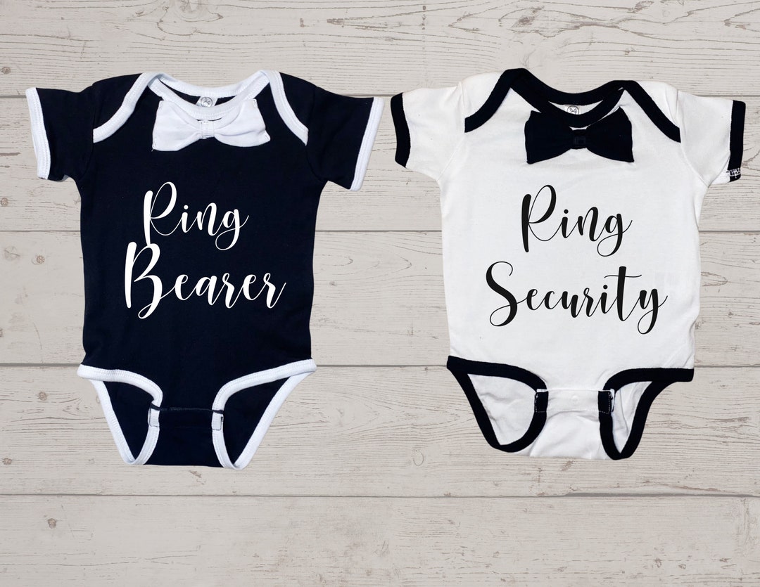 Ring Bearer Baby Bodysuit With Bowtie, Ring Security Bodysuit, Bowtie ...