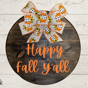 Happy Fall Y'all Door Sign, Fall Door Decor, Fall Door Hanger ...