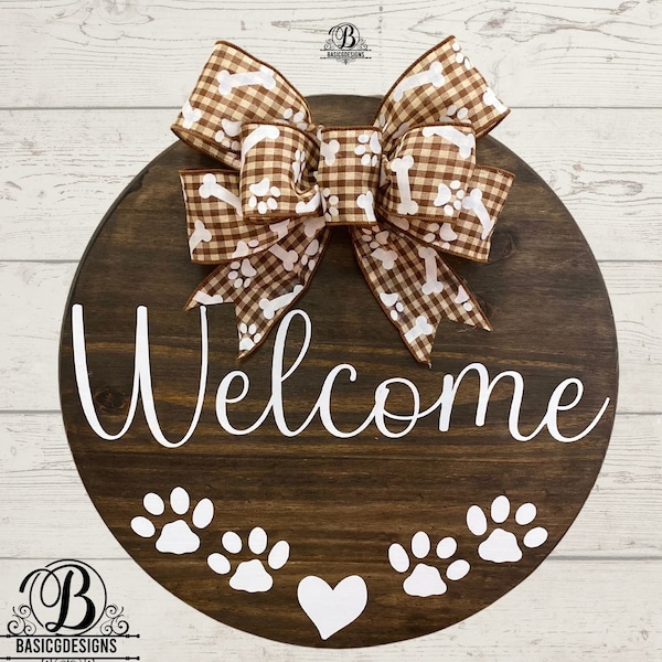 Welcome With Paw Print Svg - Etsy