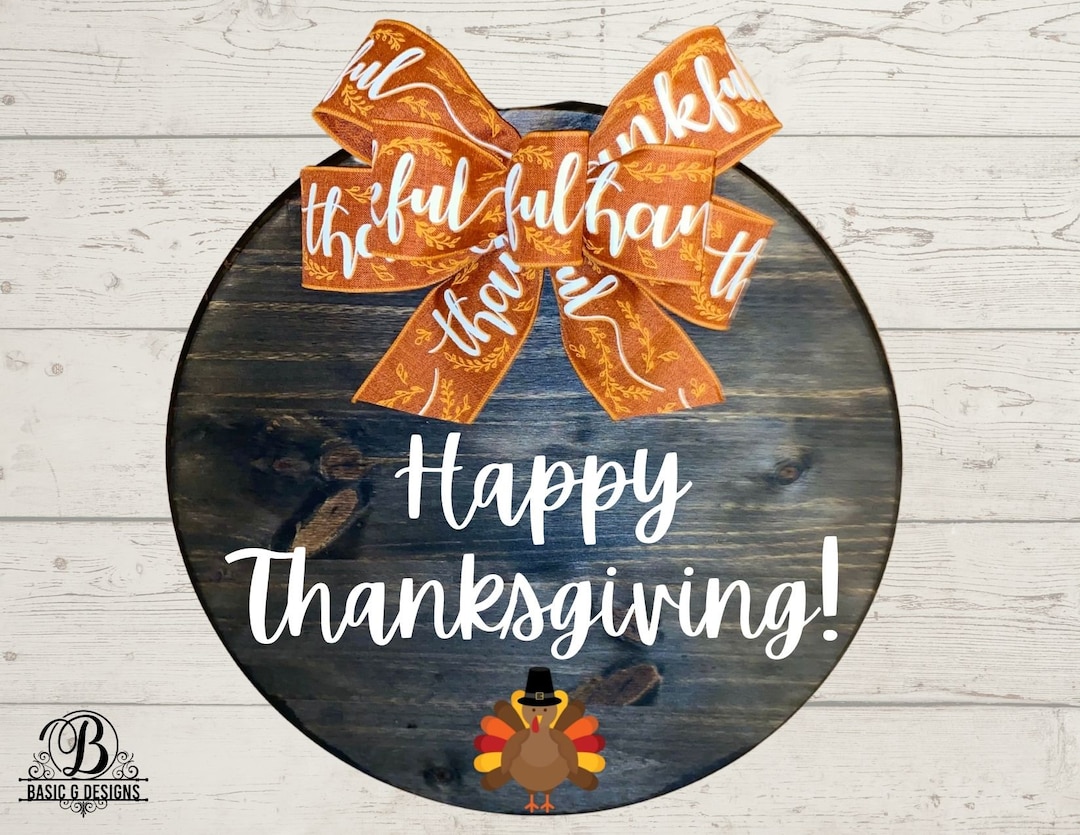 Thanksgiving Door Sign, Happy Thanksgiving Fall Door Hanger, Farmhouse ...