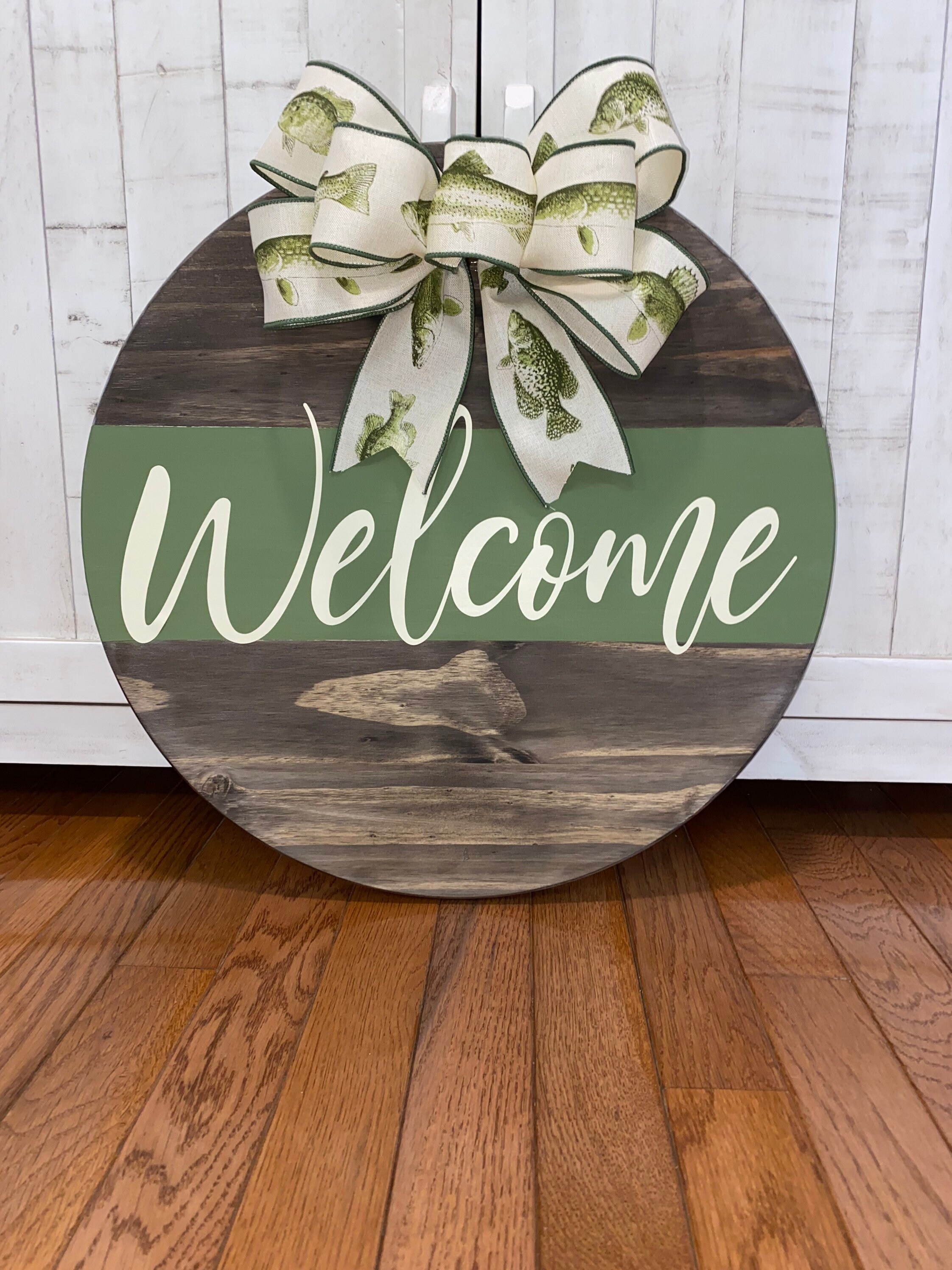 Welcome Fish Themed Door Sign With Fish Bow 18 Door Hanger - Etsy