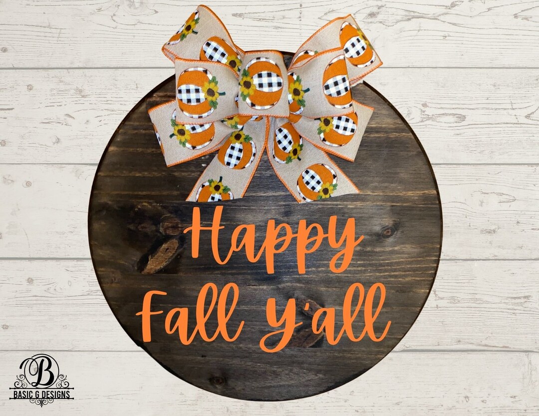 Happy Fall Y'all Door Sign, Fall Door Decor, Fall Door Hanger ...