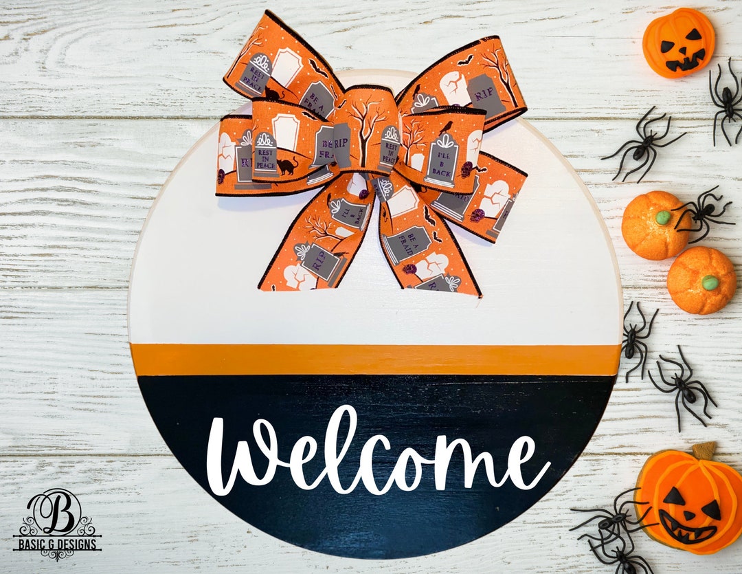 Halloween Door Sign Welcome Sign Happy Halloween Door - Etsy