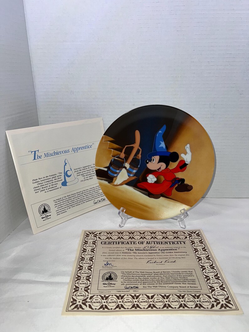 Mickey Mouse Disney 50th Anniversary FANTASIA Set of 7 Collector Plates ...