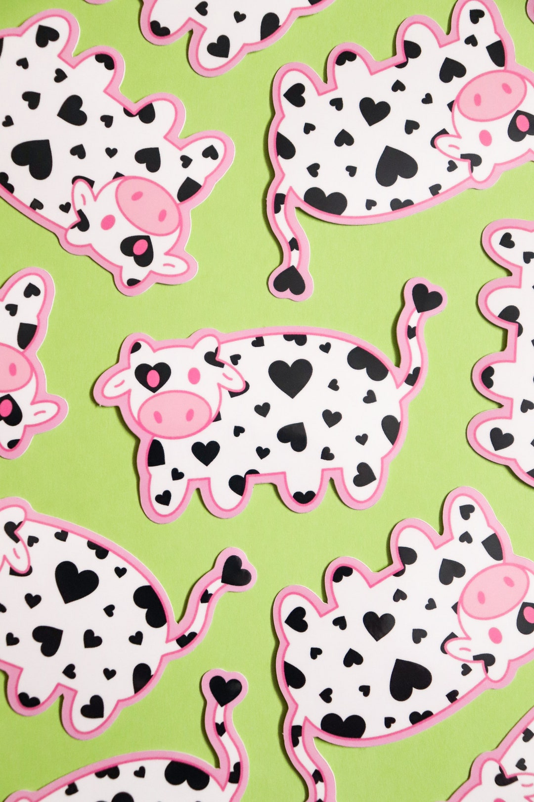 LOVELY COW Vinyl Sticker | Waterproof Glossy Die Cut | Cute Cow Sticker ...