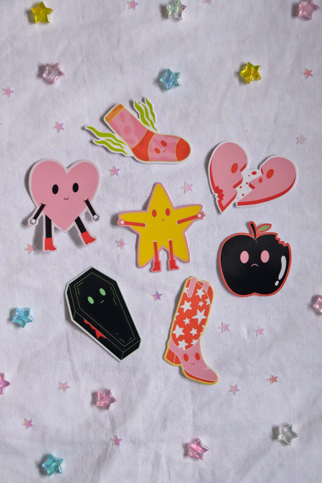 LITTLE FRIENDS INANIMATE Objects Sticker Pack Waterproof Glossy Vinyl ...